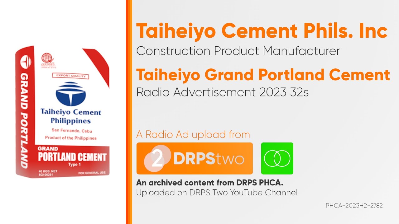 Taiheiyo Grand Portland Cement Radio Ad 2023 32s - YouTube