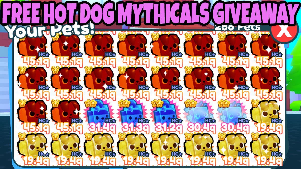 OMG! 🔴 LIVE PET SIMULATOR X GIVEAWAY FREE HARDCORE HOT DOG MYTHICALS ...