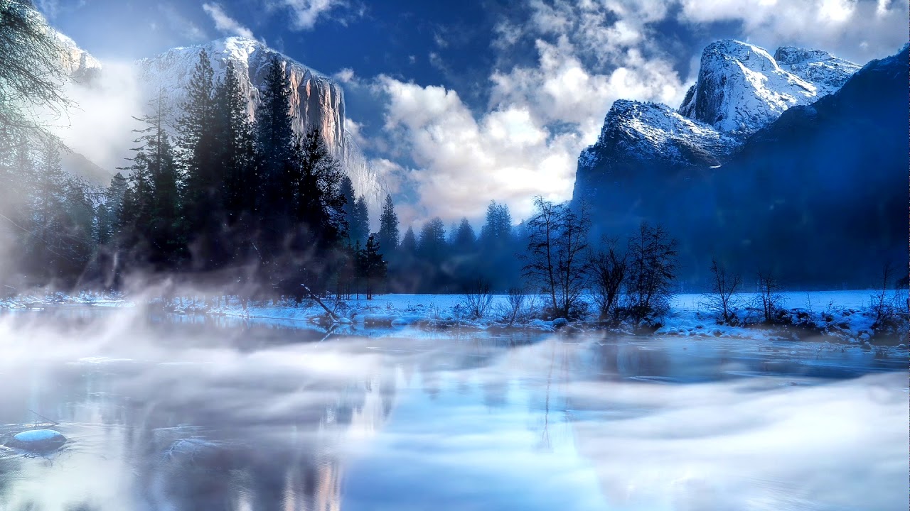 FULL HD FREE NO COPYRIGHT NO ATTRIBUTION REQUIRED WINTRY COLD RIVER ...