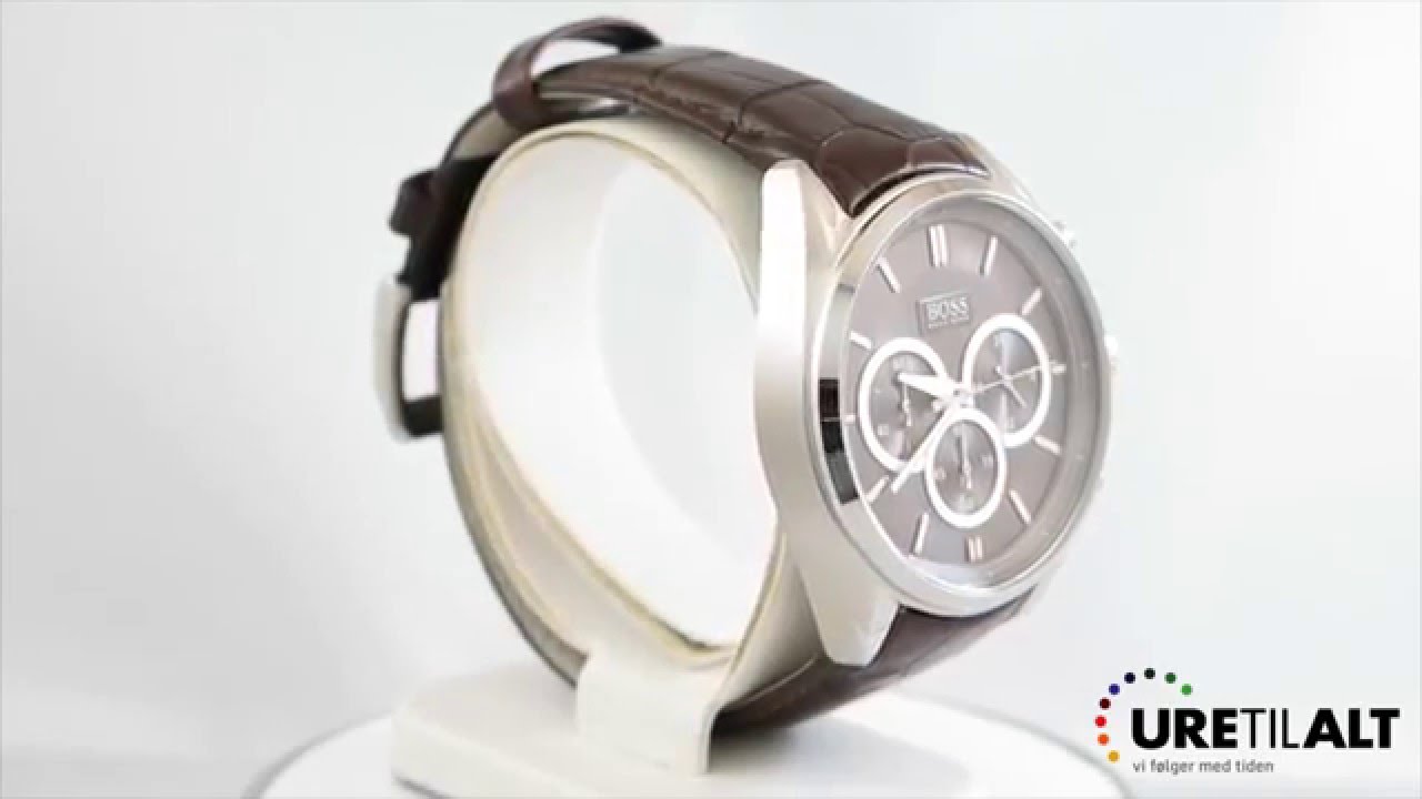 1513035 - Funktionsfyldt og yderst populært Hugo Boss ur med læderrem ...