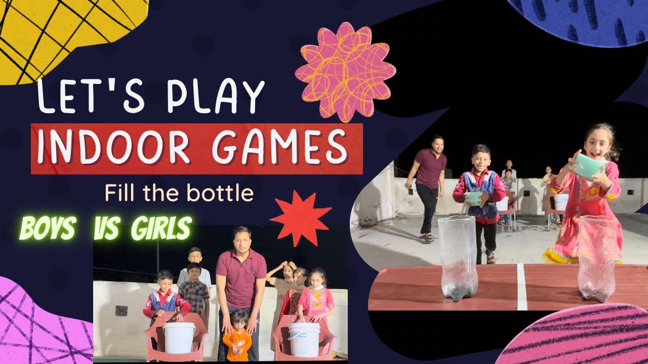 Indoor fun game😝fill tha bottle challenge boys vs girls ️ - YouTube