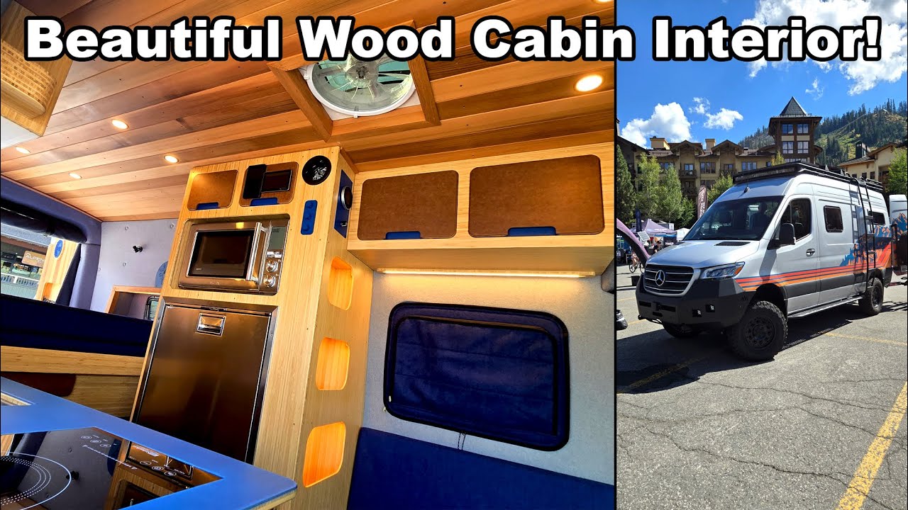 Stunning Camper Van Wood Cabin Interior in AWD Sprinter - YouTube