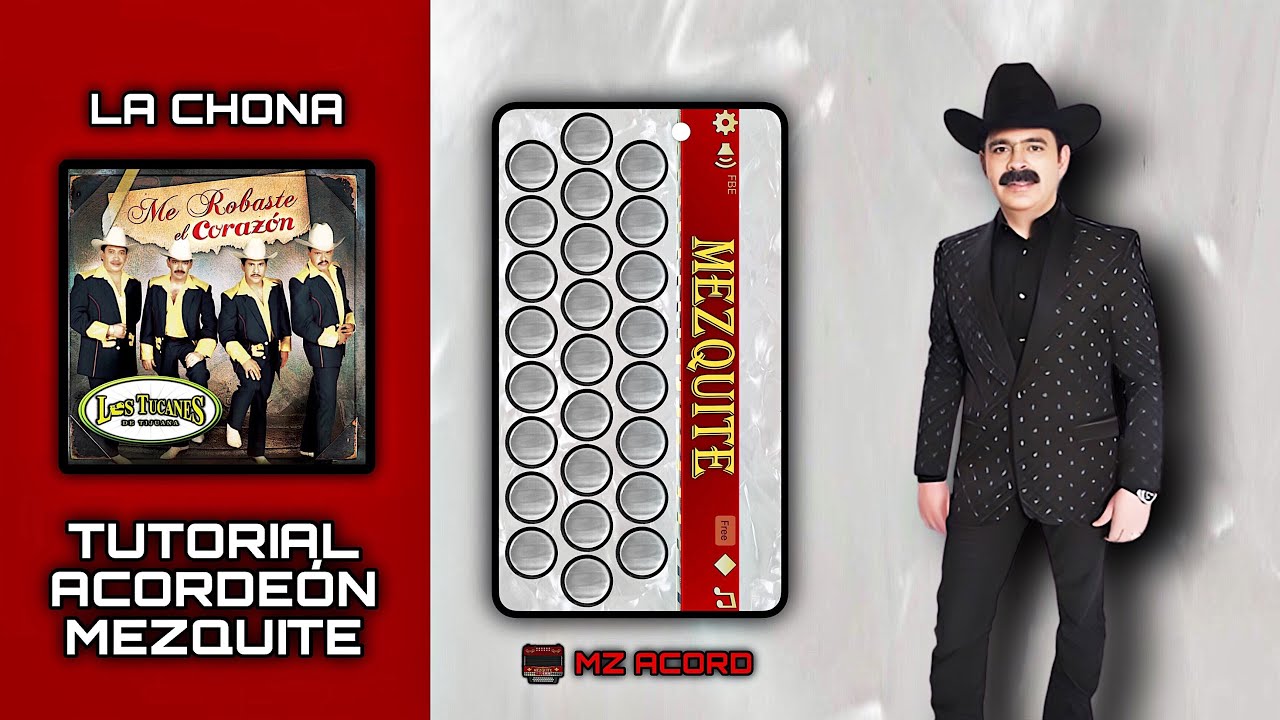 La Chona | Los Tucanes De Tijuana | Tutorial Acordeón Mezquite - YouTube