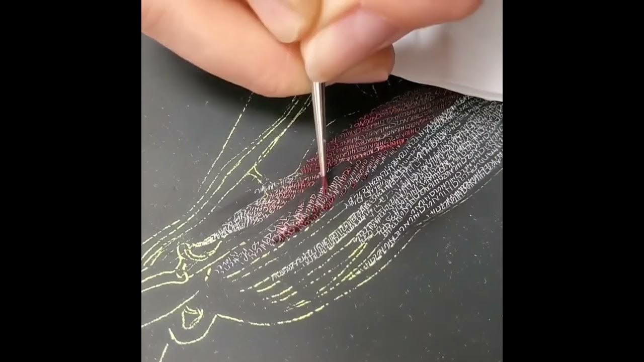 Scratchboard number art - YouTube