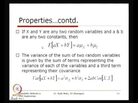 Mod-01 Lec-23 Properties of Multiple Random Variables - YouTube