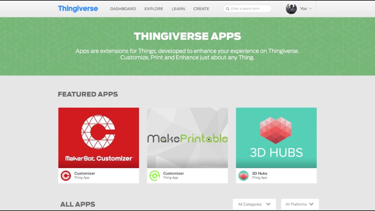 Thingiverse API Platform & Developer Program - YouTube