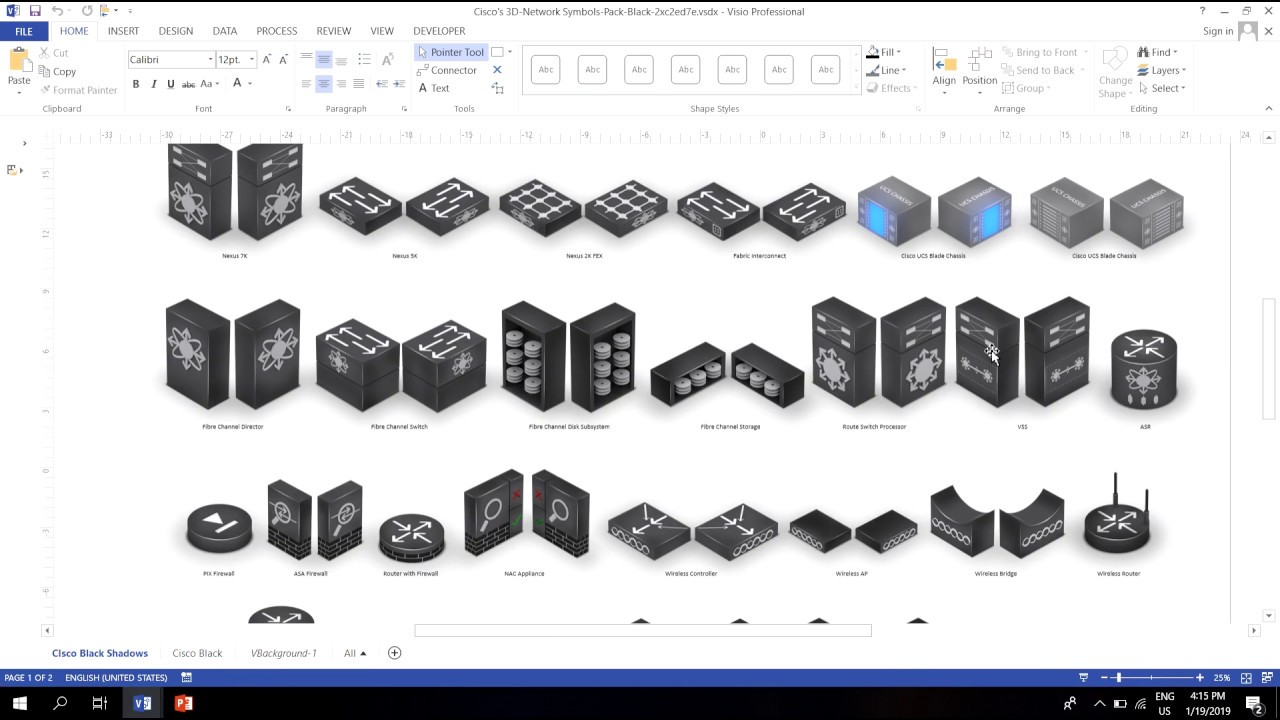 Tutorial4:Visio Network Digram Using Connection Points - YouTube
