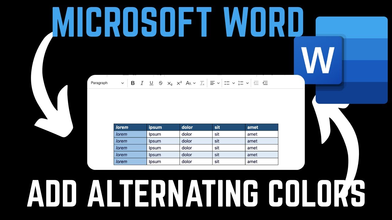 How To Create Tables With Alternating Colors In Microsoft Word - YouTube
