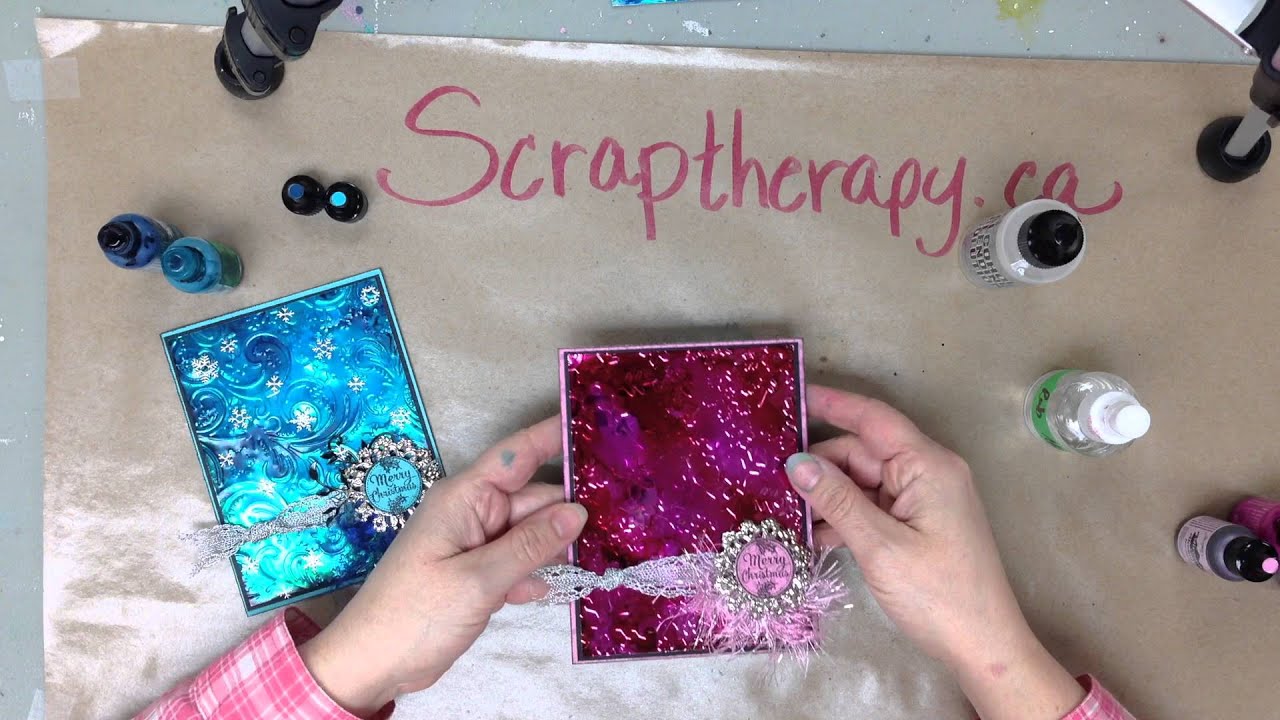 Mylar sheets, Alcohol inks and Elizabeth Craft snowflake stickers - YouTube