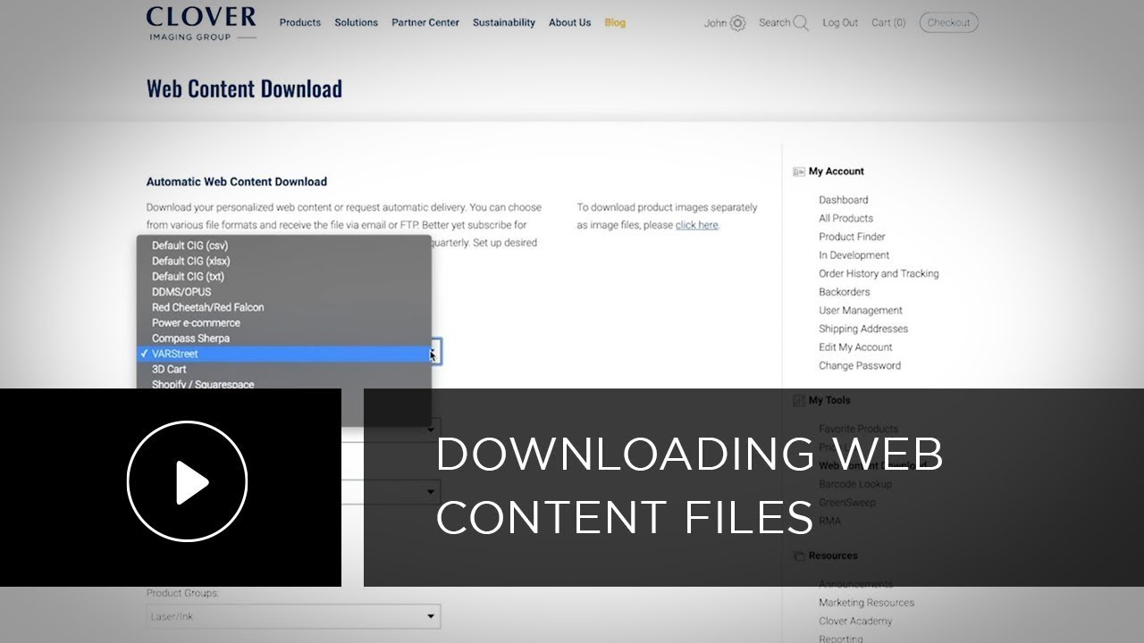 Clover Web Tutorial - Downloading Web Content Files - YouTube