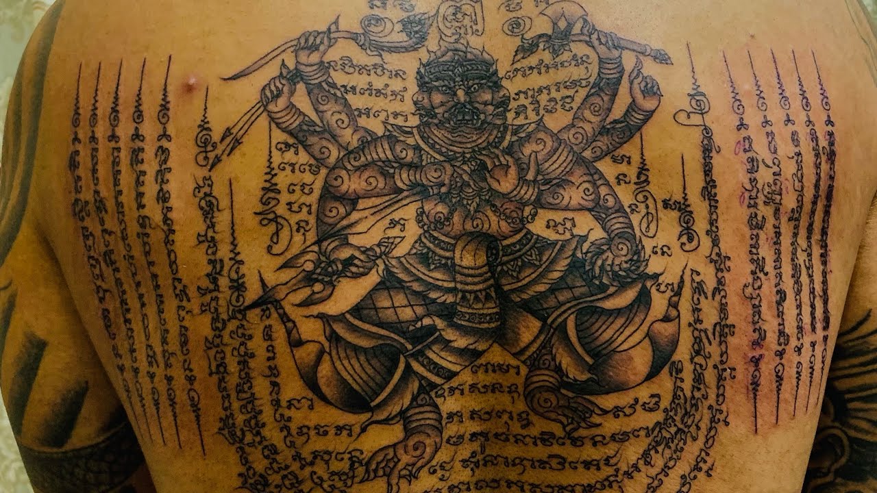 យ័ន្តហនុមានសម្ដែងឫទ្ធ/yant haknuman/ Sak yant khmer krom - YouTube