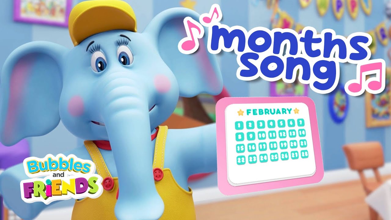 Months of the Year Song | Learn the 12 months with Bubbles - YouTube
