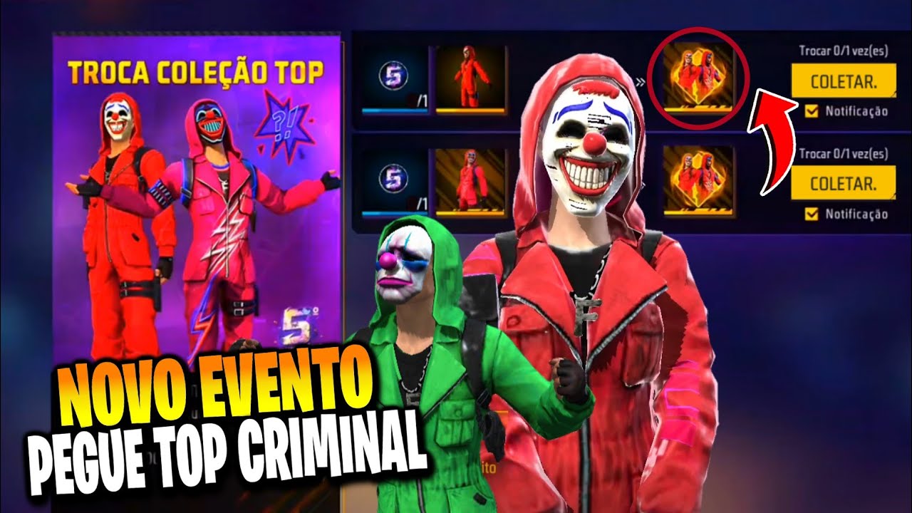 CORRE!! EVENTO COM TOP CRIMINAL GRÁTIS?? ESCOLHA SUA SKIN E CALENDÁRIO ...