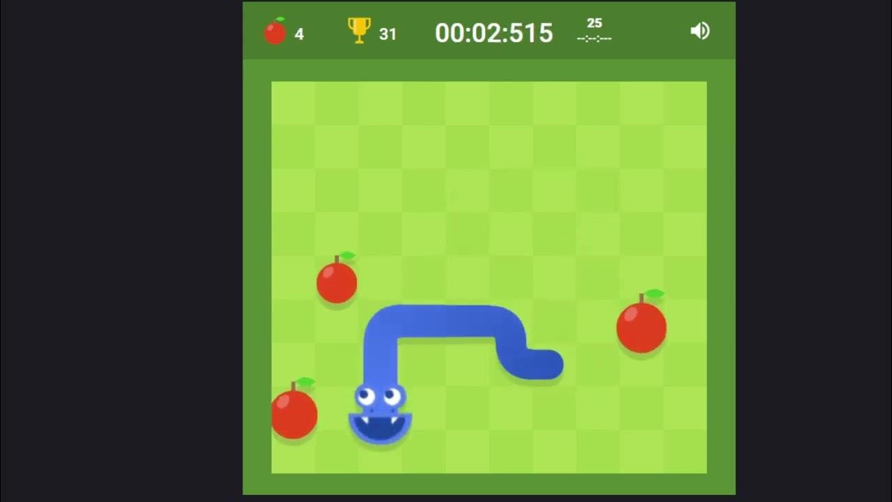 25 apples - 3a - small board Google Snake Speedrun - YouTube