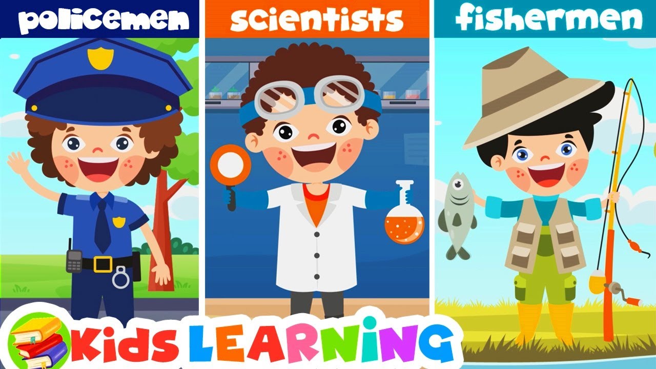 Jobs and Occupations | Vocabulary for Kids | Preschool Learning Video ...