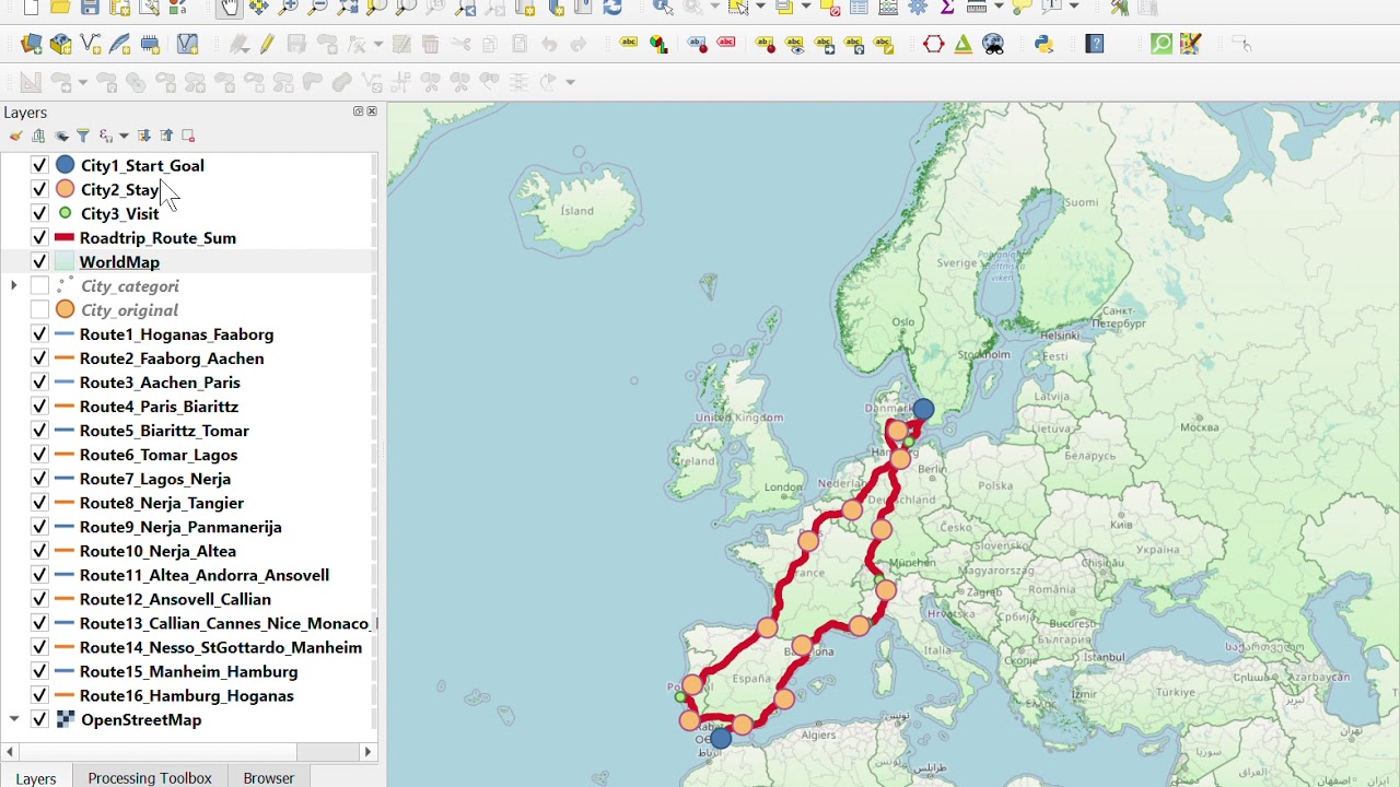 GIS QGIS Create Roadtrip1 - YouTube
