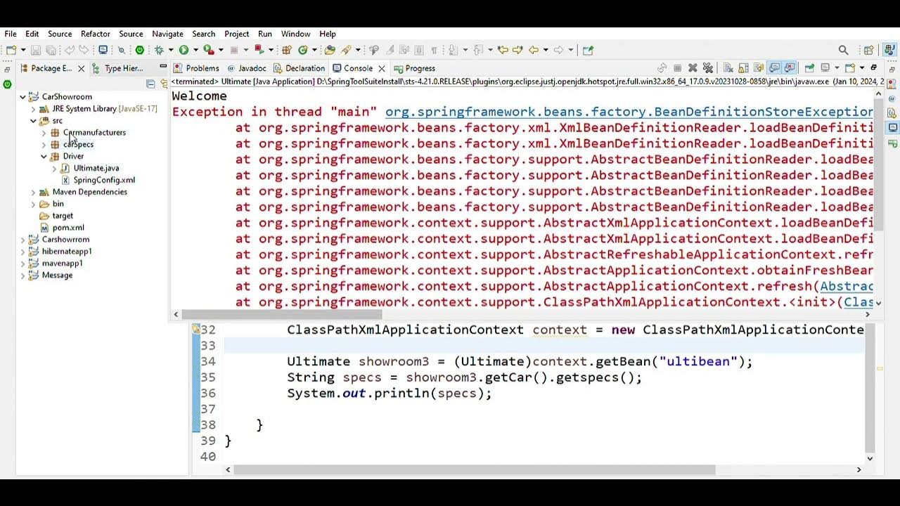 Exception in thread "main" org.springframework.beans.factory.BeanCreationException - YouTube