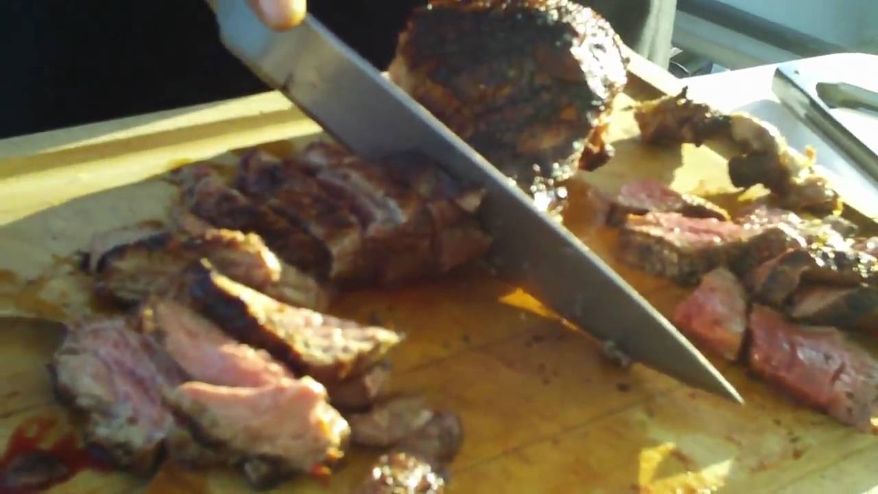 16 Chef Rob Rainford slices Sapphire Leg of Lamb at Bombay Sapphire ...