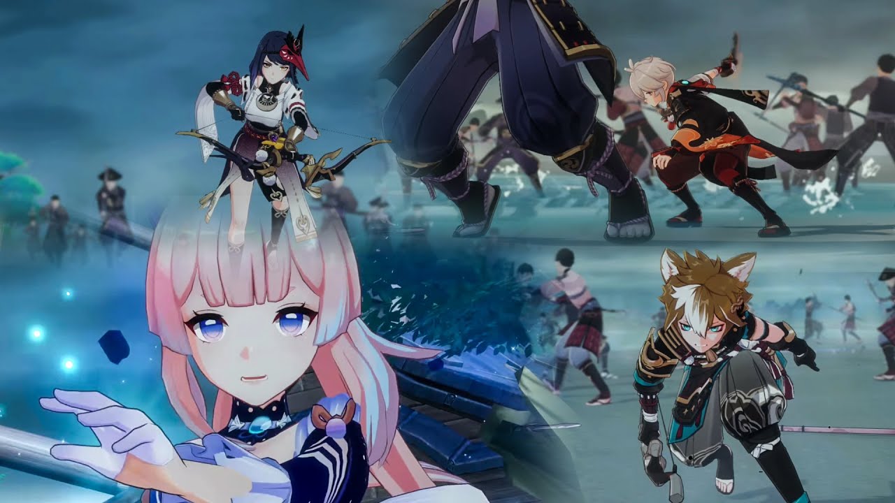 Inazuma Cutscene Kujou, Gorou, Kokomi Resistance War 4K Jap Dub - YouTube