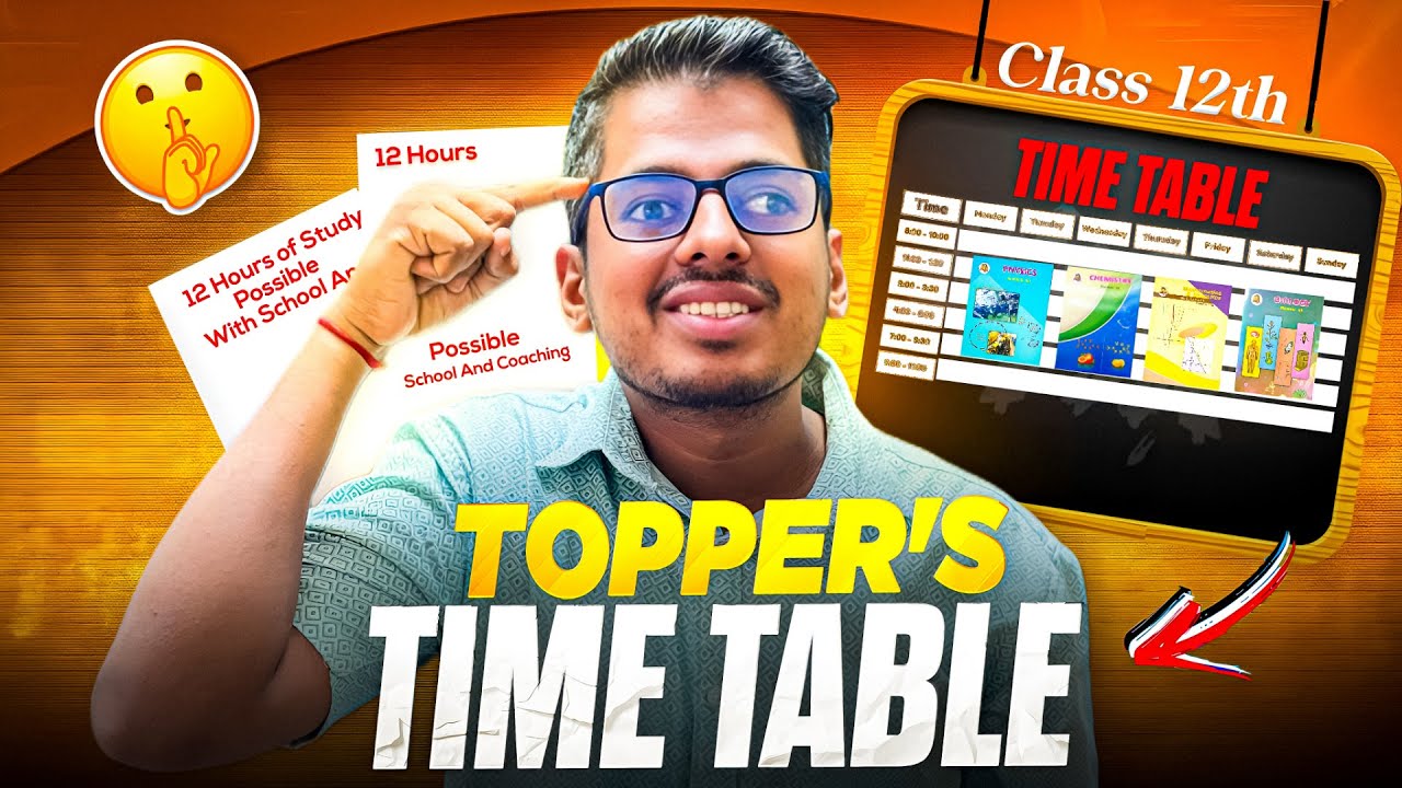 🔥Best Time Table for Class 12 Students | Daily Routine of Toppers ...