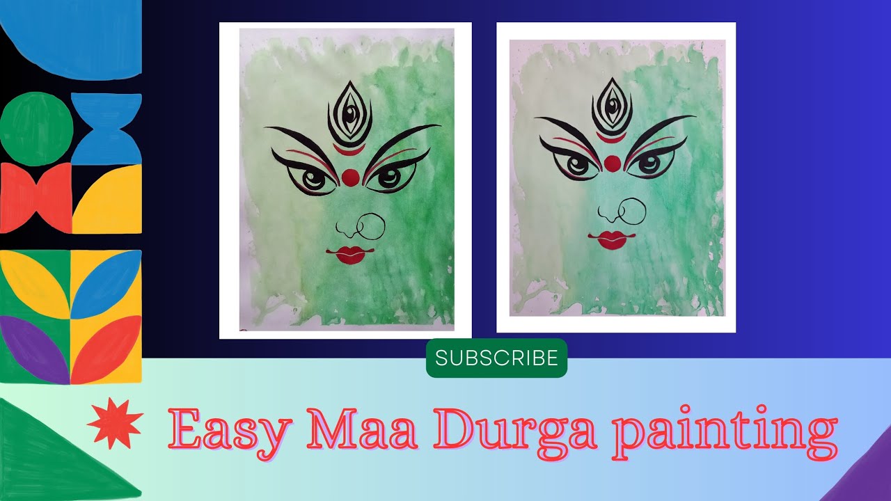 Maa durga easy painting for beginners || Maa Durga drawing step by step ...