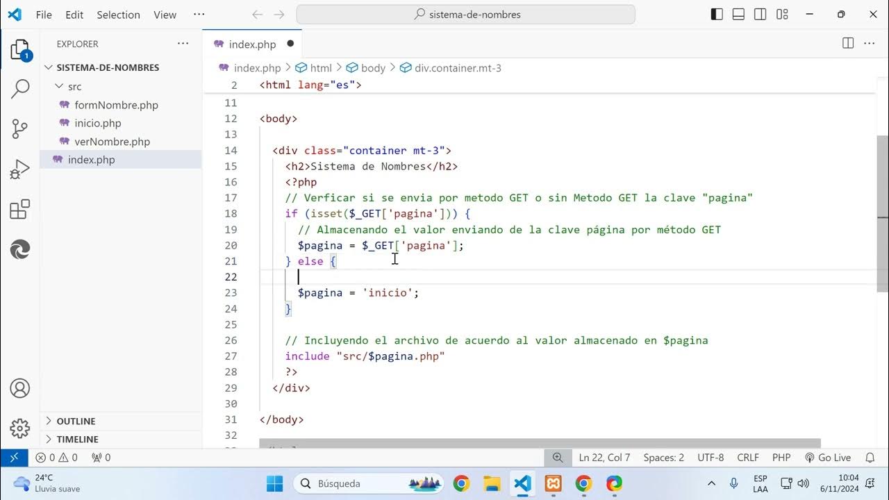 Incluir páginas con y sin método GET con PHP - YouTube