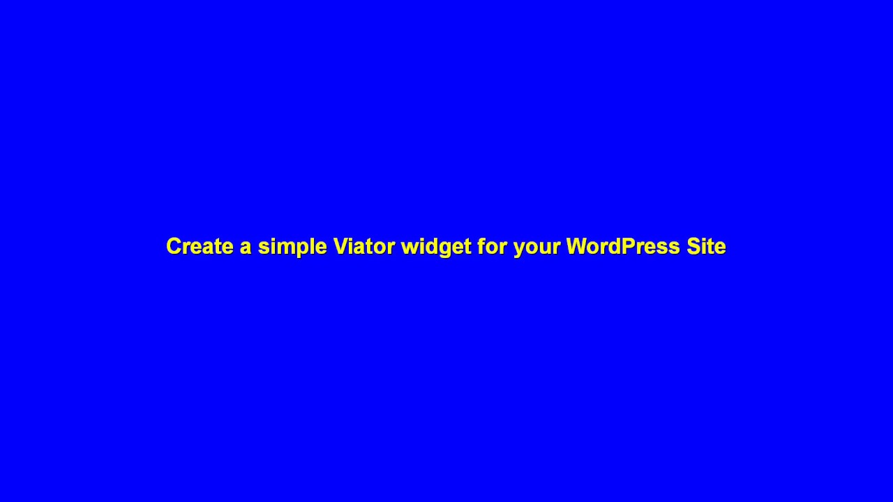 How to Create a Simple Viator Widget - YouTube