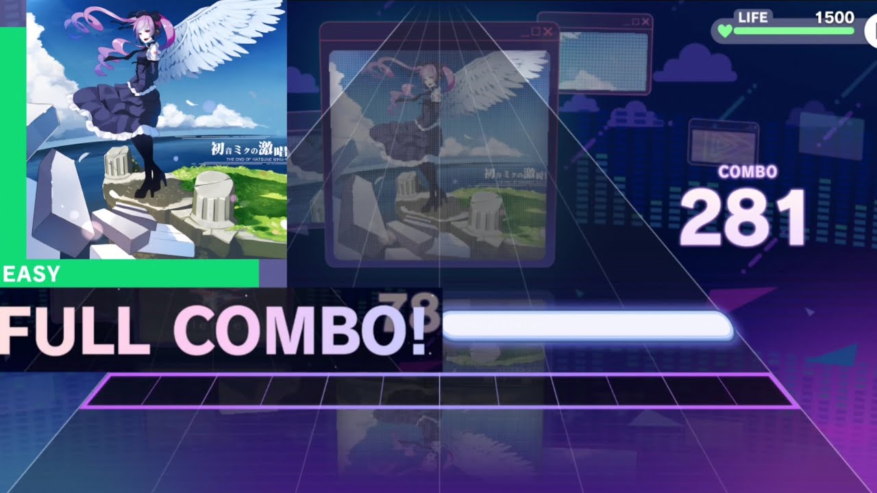 [프로세카] 하츠네 미쿠의 격창 EASY [9] FULL COMBO - YouTube