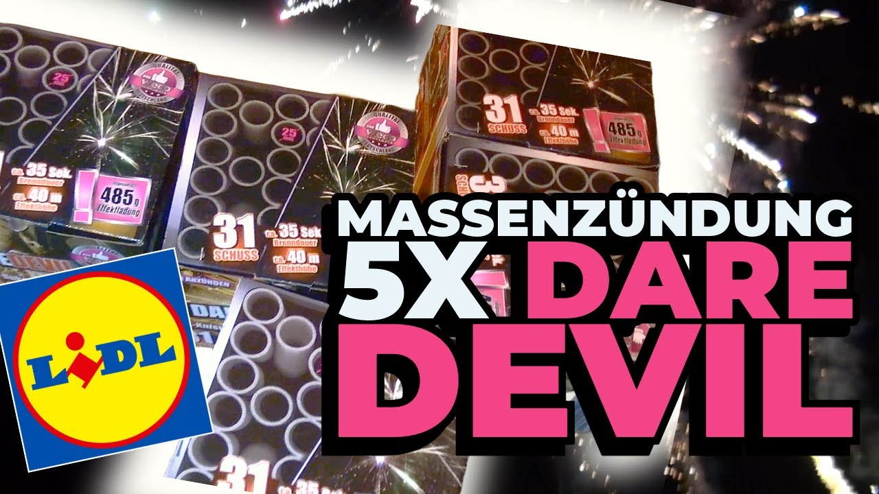 5x WECO DARE DEVIL (LIDL Feuerwerks-Batterie) UNGLAUBLICHER EFFEKT - MASSENACTION - YouTube