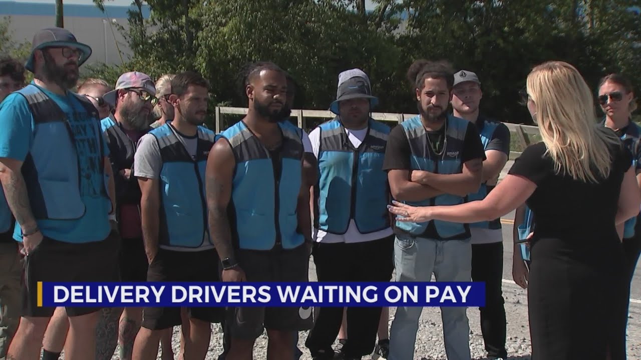 Delivery drivers waiting on pay - YouTube