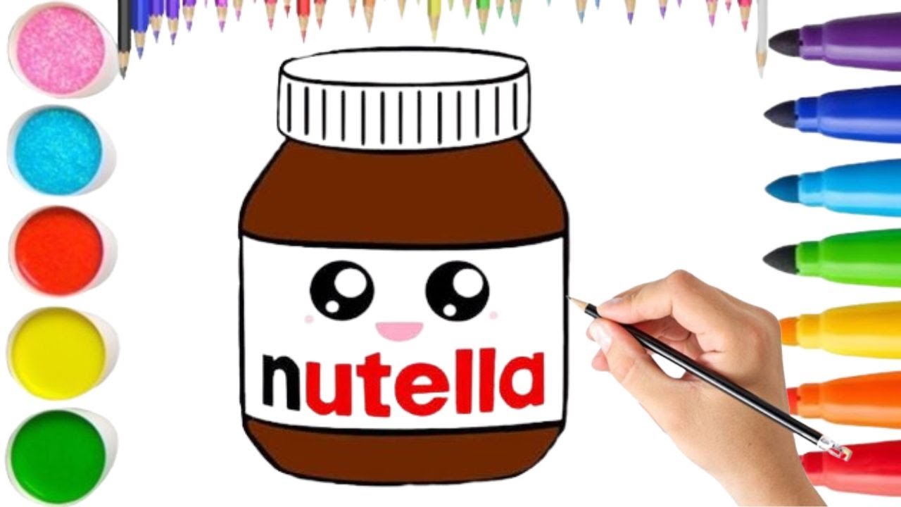 How To Draw Cute Nutella // Drawing, Painting & Coloring For Kids and ...