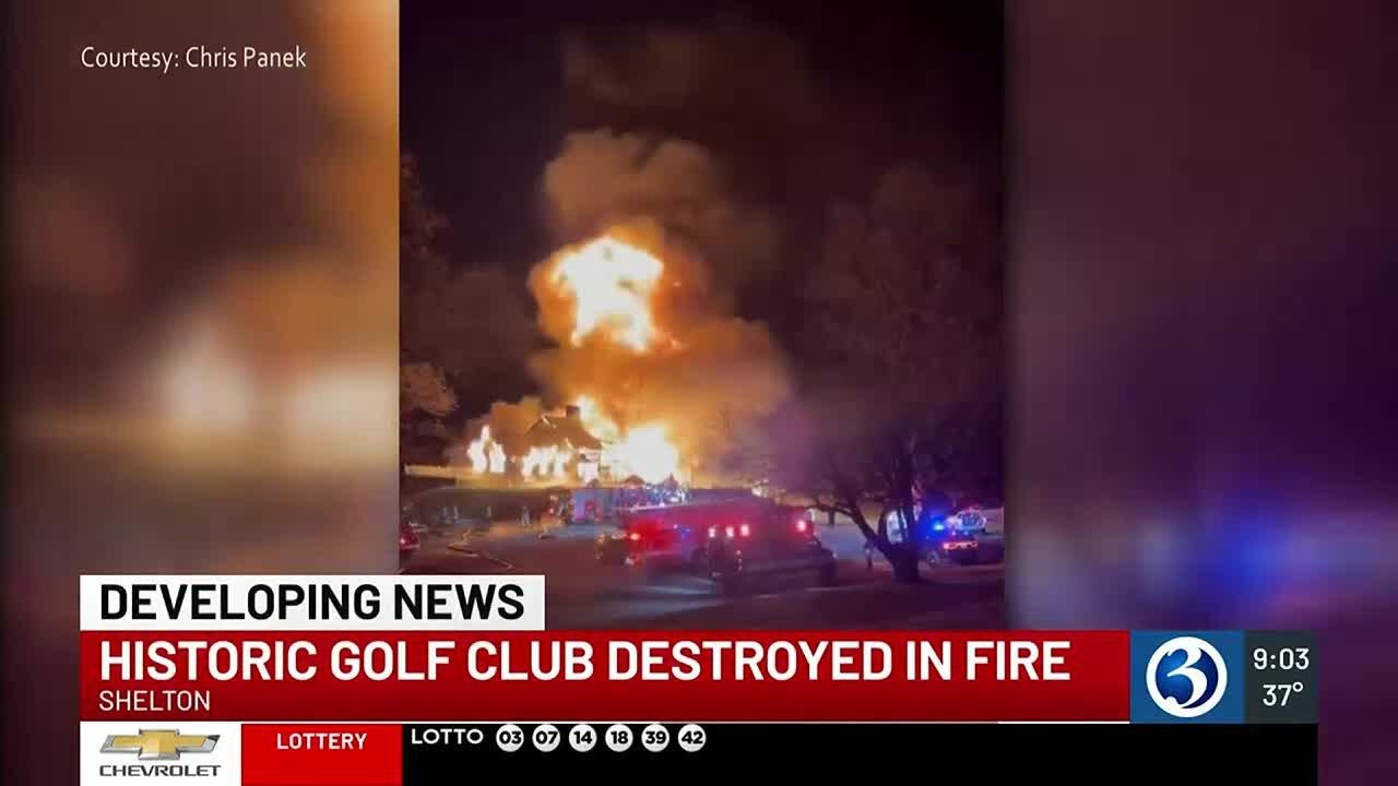 Historic Shelton golf club destroyed in overnight fire - YouTube