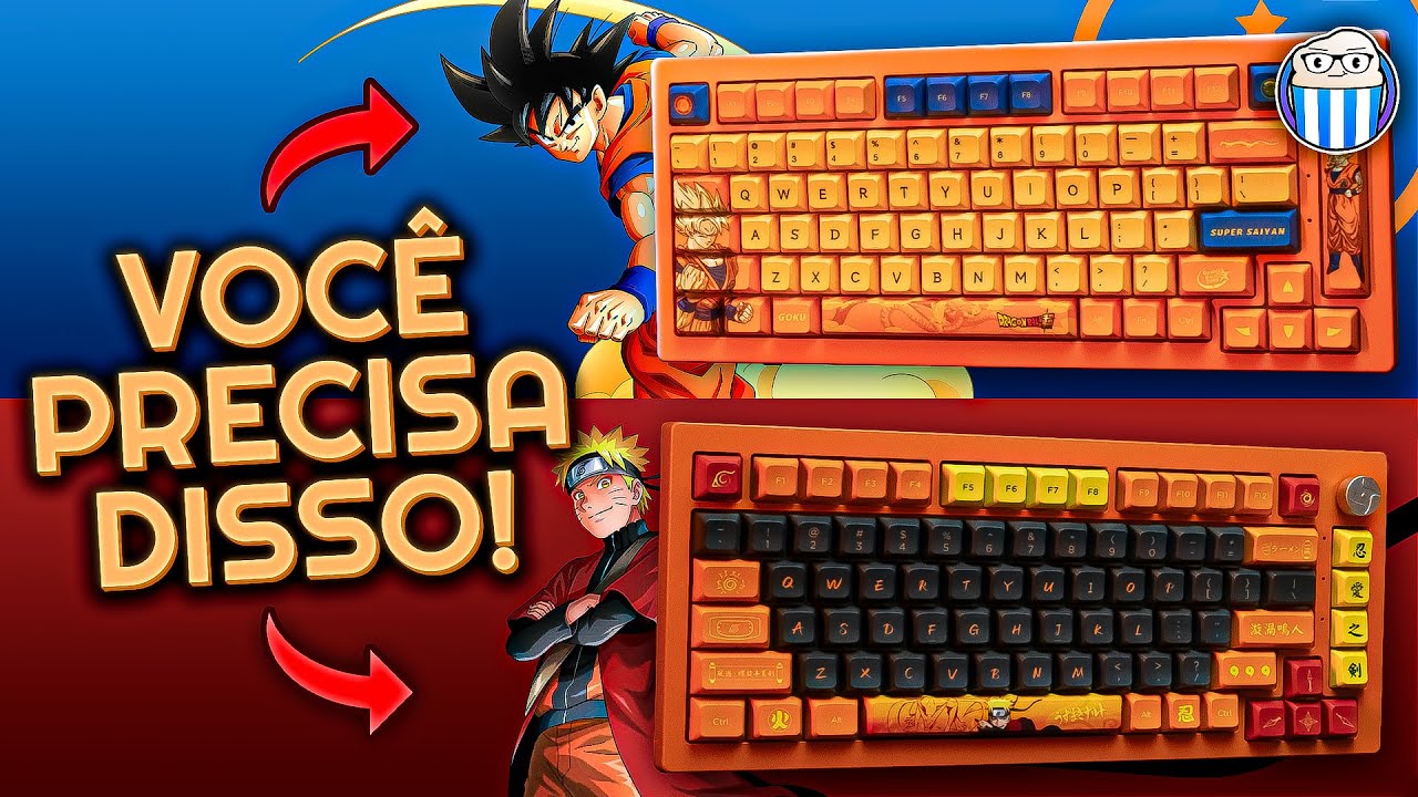 TESTAMOS o TECLADO do NARUTO e do GOKU! - AKKO 5075B Plus Naruto 20th e ...