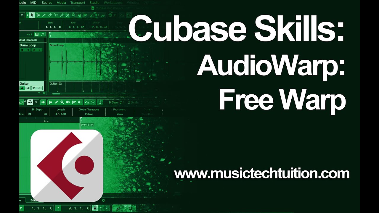 Cubase Skills: AudioWarp - Free Warp. Fixing Audio timing in Cubase - YouTube