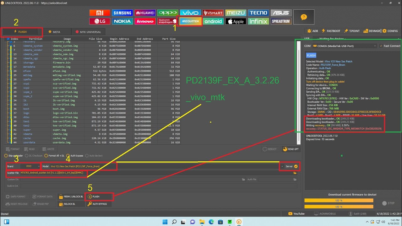 Enable BROM VIVO MTK New Security_By Unlocktool (Done) All vivo CPU MTK ...