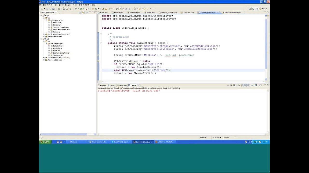 Selenium Webdriver Training Day 2 Part 1 Youtube