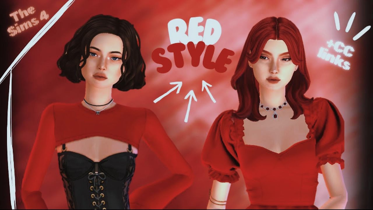 The Sims 4 | Red Style | +CC links - YouTube