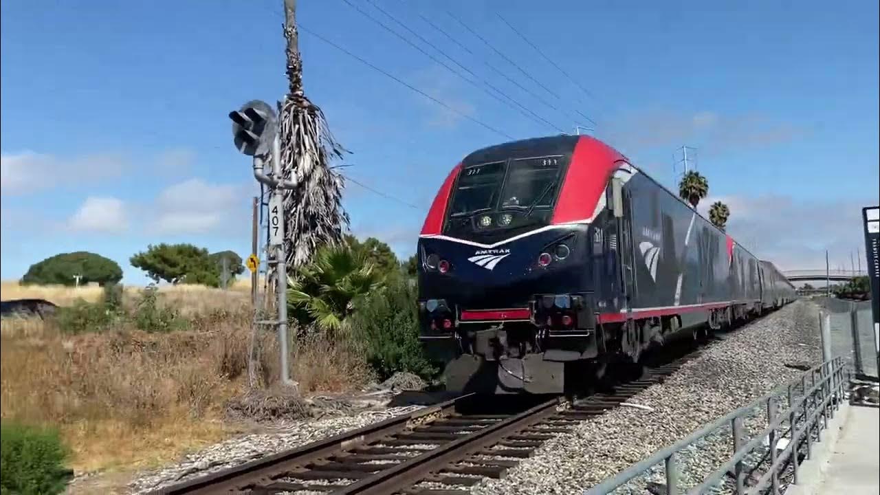 Amtrak Coast Starlight 11 Going By Santa Clara Great America CA - YouTube