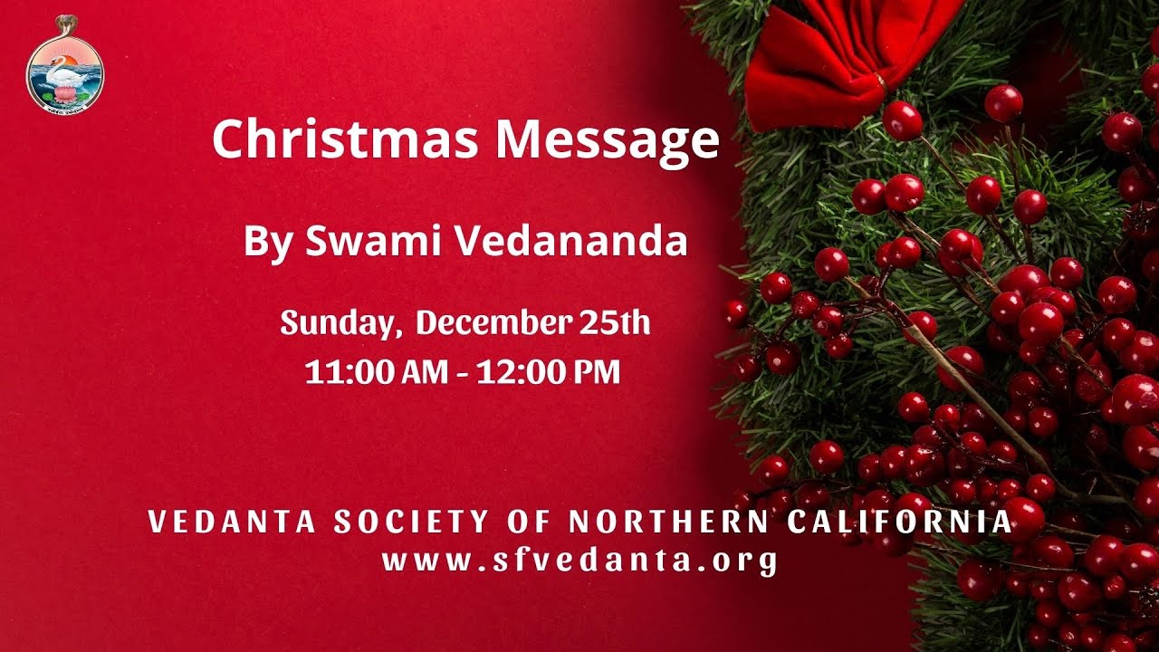 Christmas Message by Swami Vedananda - YouTube