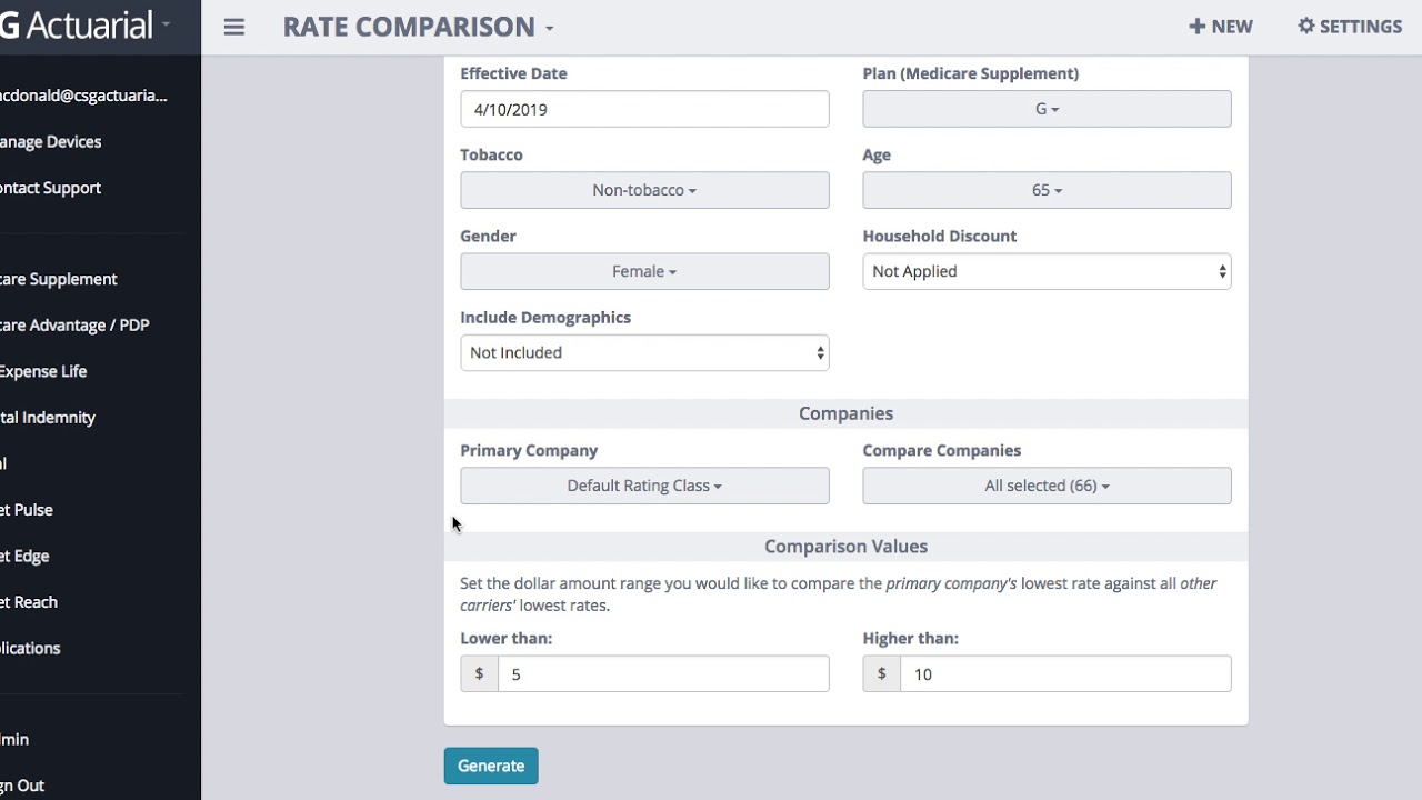 Rate Comparison Demo - YouTube