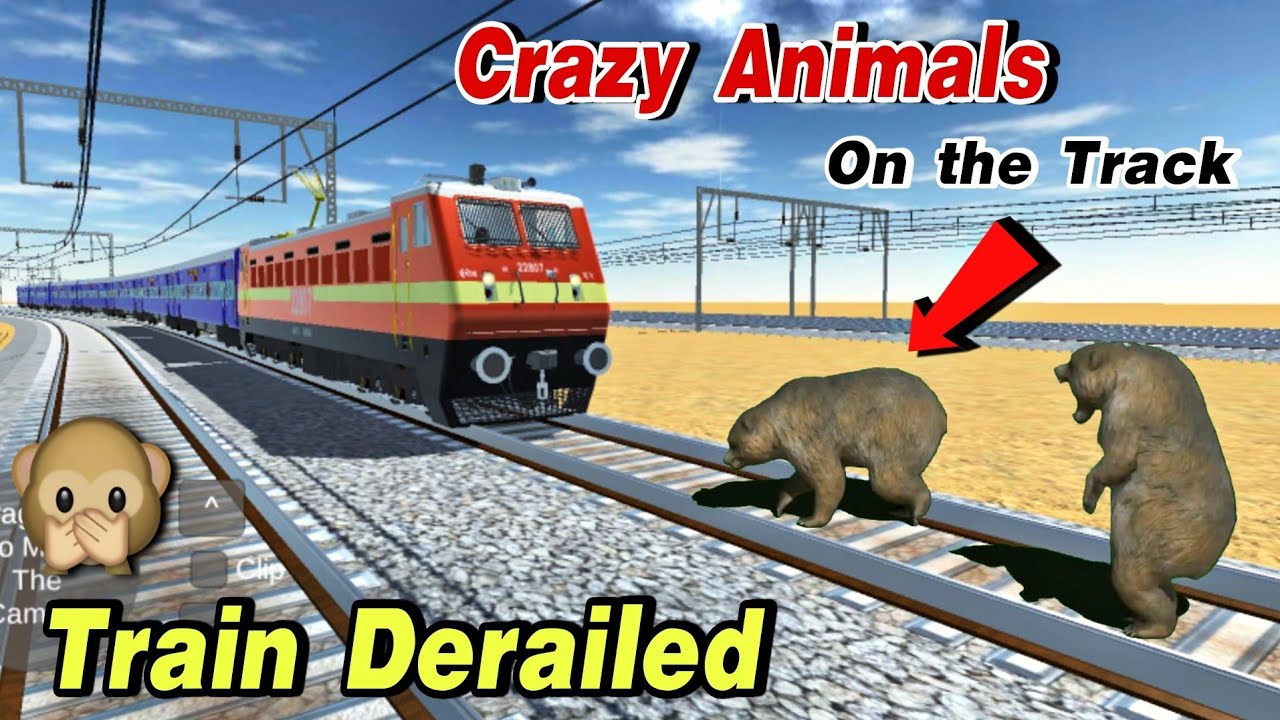 Crazy animal on the track make causes train derailed at high speed ...