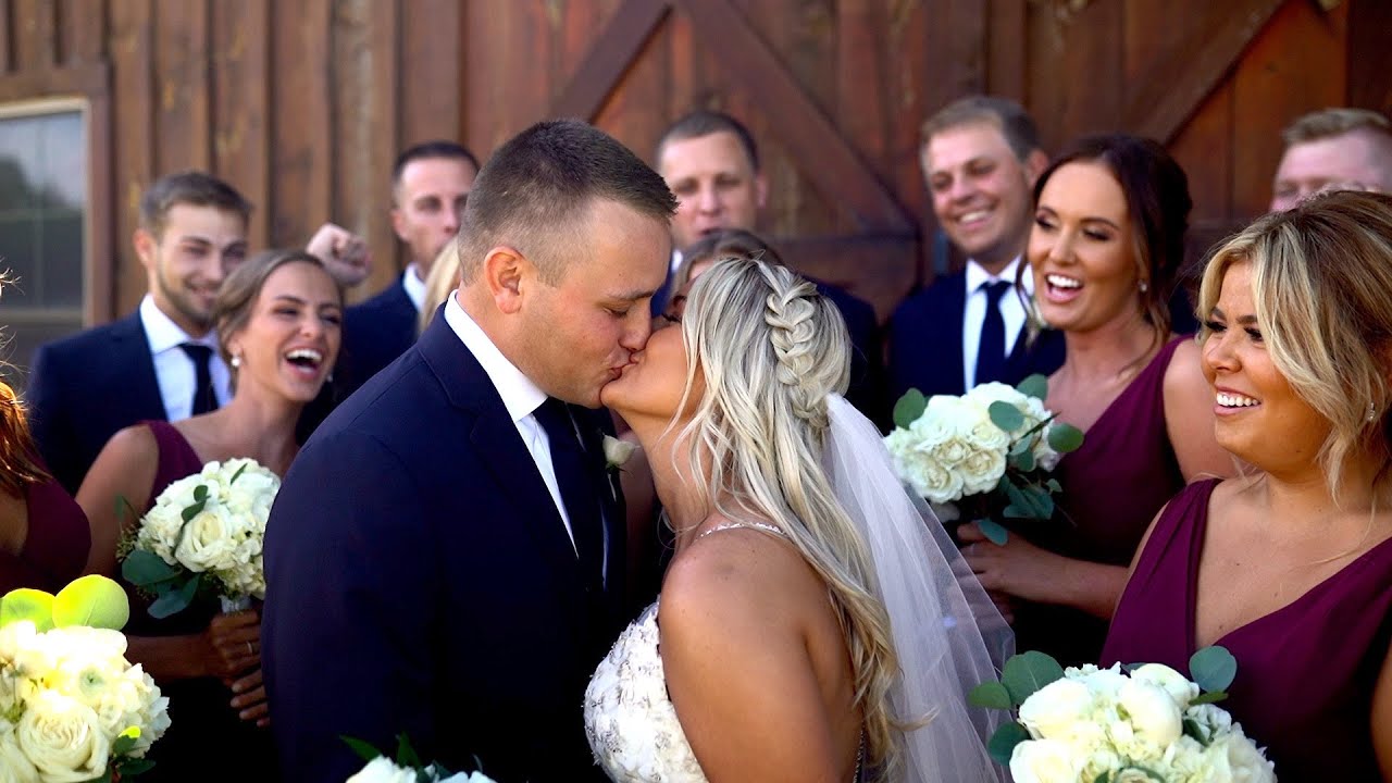 Hysterical fake first look with groomsmen in wedding dress | Iowa ...