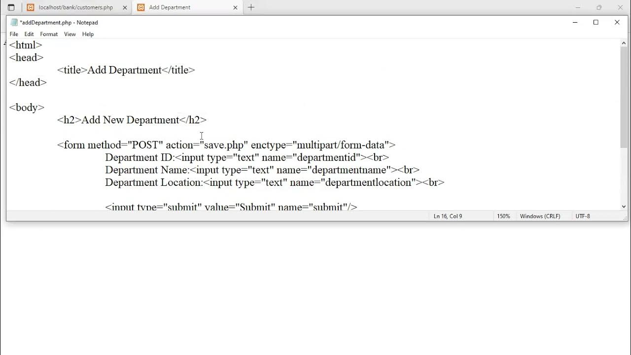 Creating Dynamic Website - Adding Data to Database - Part 2 - YouTube