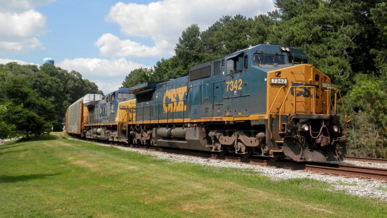 HD: CSX 7342 leads CSX Q133-03 in Union City, GA - YouTube