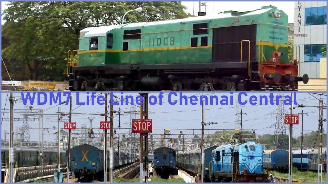 Indian Railways ALCO WDM7 Locomotive Back Bone of MGR Chennai Central ...