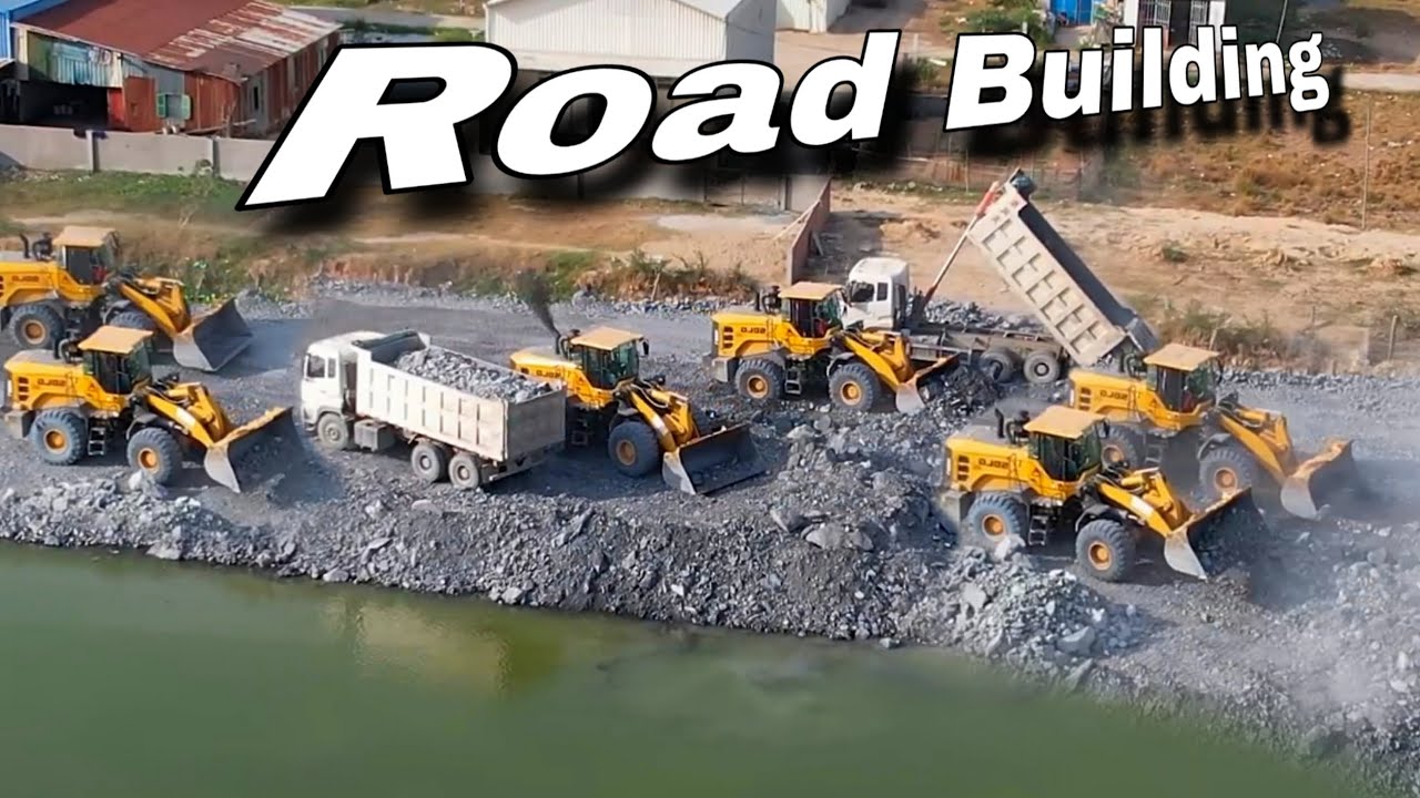 57% BUILDING NEW ROAD ON WATER, STONE ROAD CONSTRUCTION MACHINERY ...