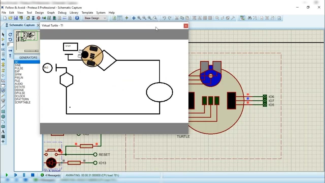 line follower and obstacle avoider robot simulation in proteus - YouTube