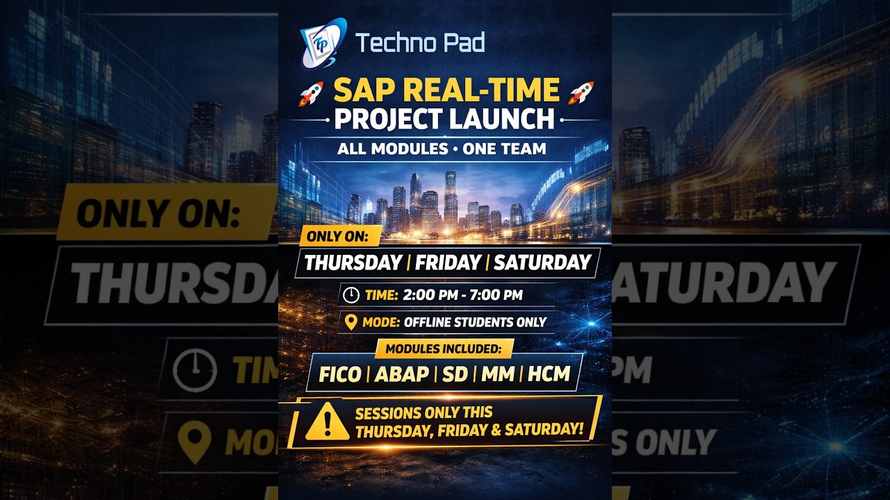 SAP Real-Time Project Training | Offline Sessions | All Modules ...