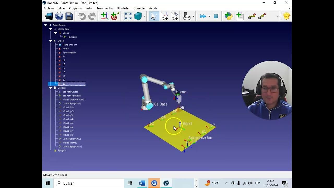 Programa que permite realizar la simulación de las funcionalidad de un brazo robótico de pintura ...