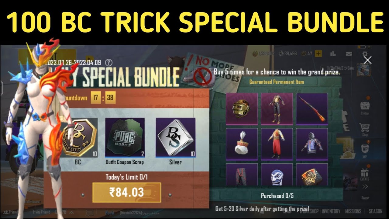 100 BC Daily Special Bundle Trick | Pubg Mobile Lite Daily Special ...